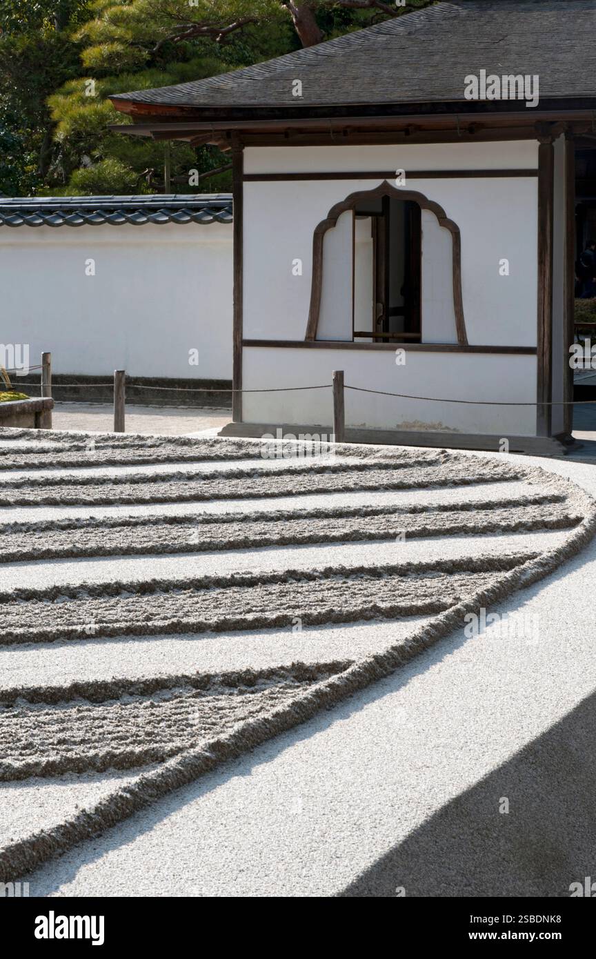 Bell-shaped window at entry to Ginkakuji Zen Buddhist Temple and the ...