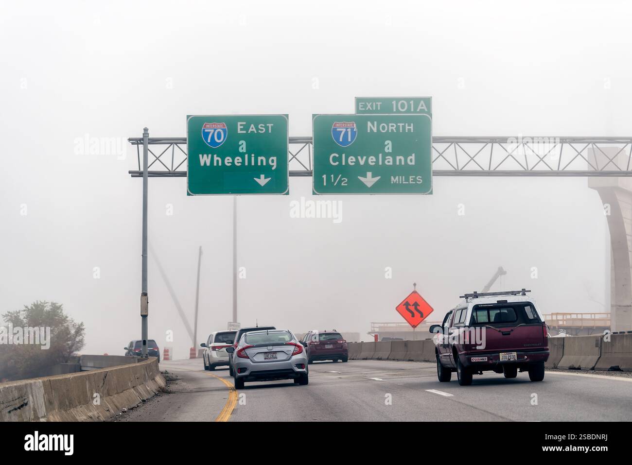Columbus, USA - November 3, 2022: Ohio highway 70 road in midwest city ...