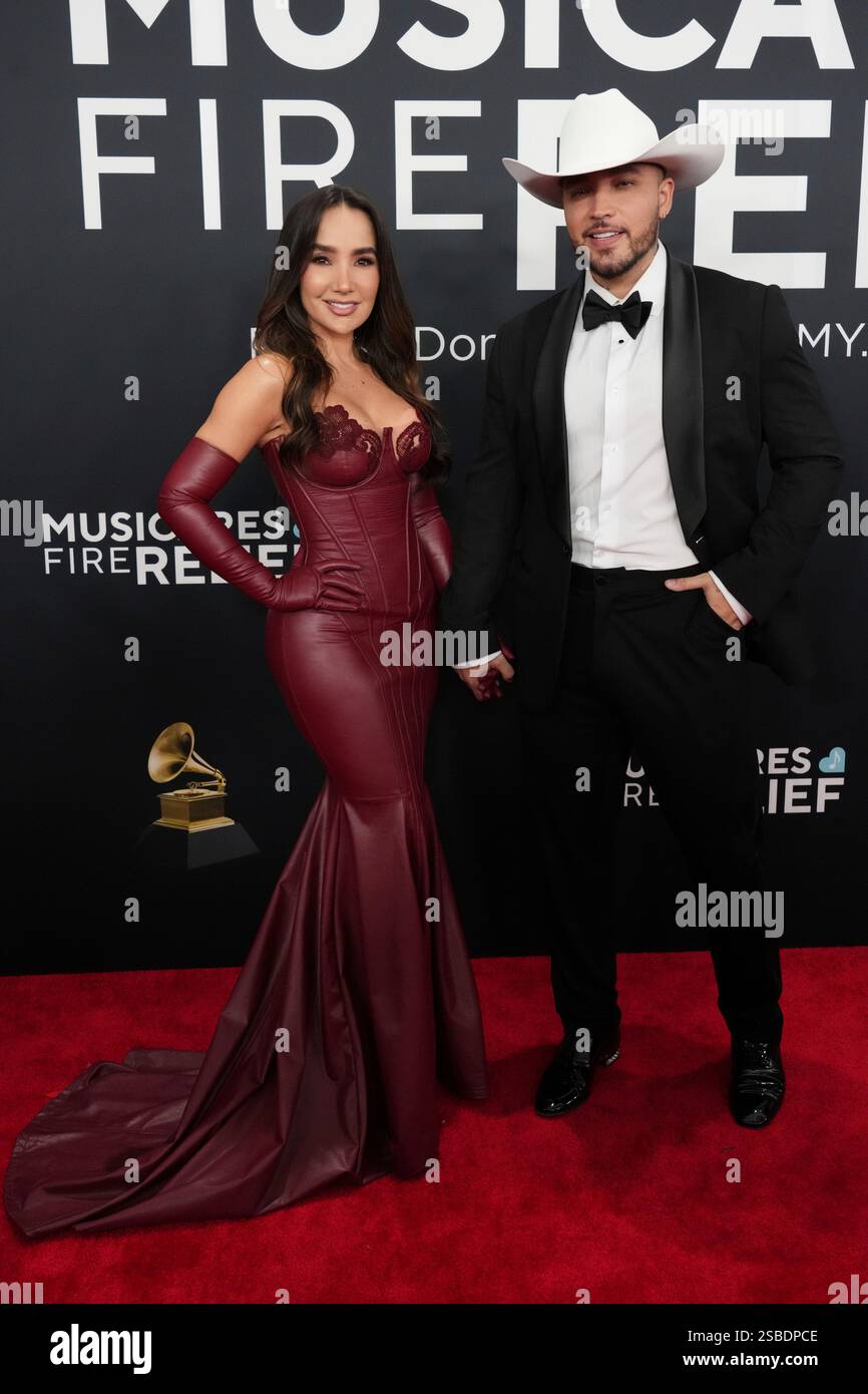 Paola Jara, left, and Jessi Uribe arrive at the 67th annual Grammy ...