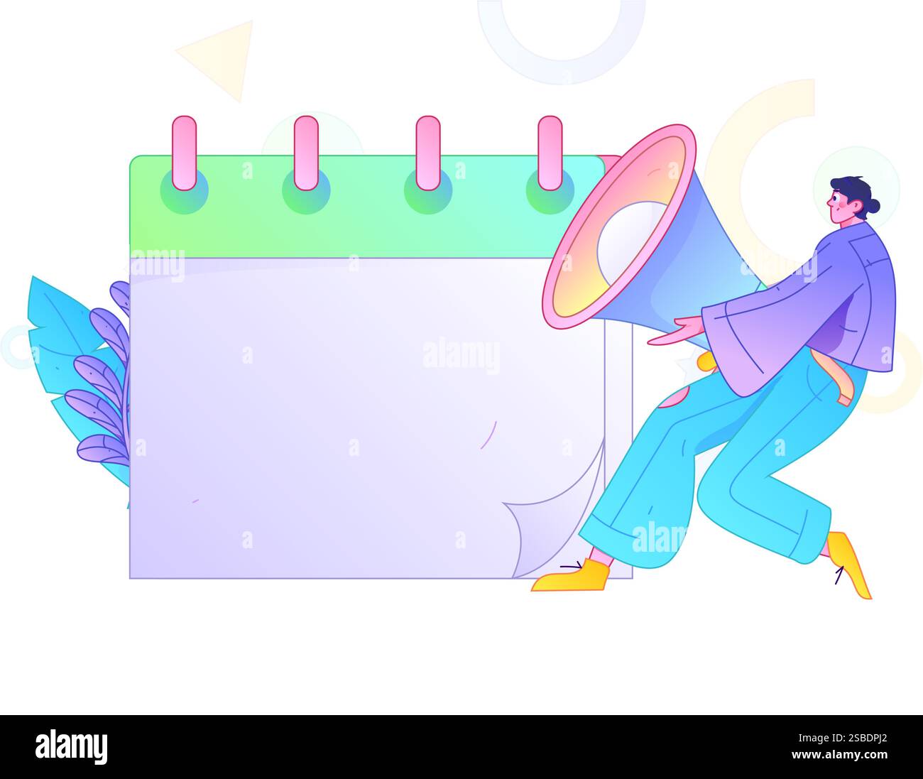 Notification announcement vector creative flat hand drawn illustration ...