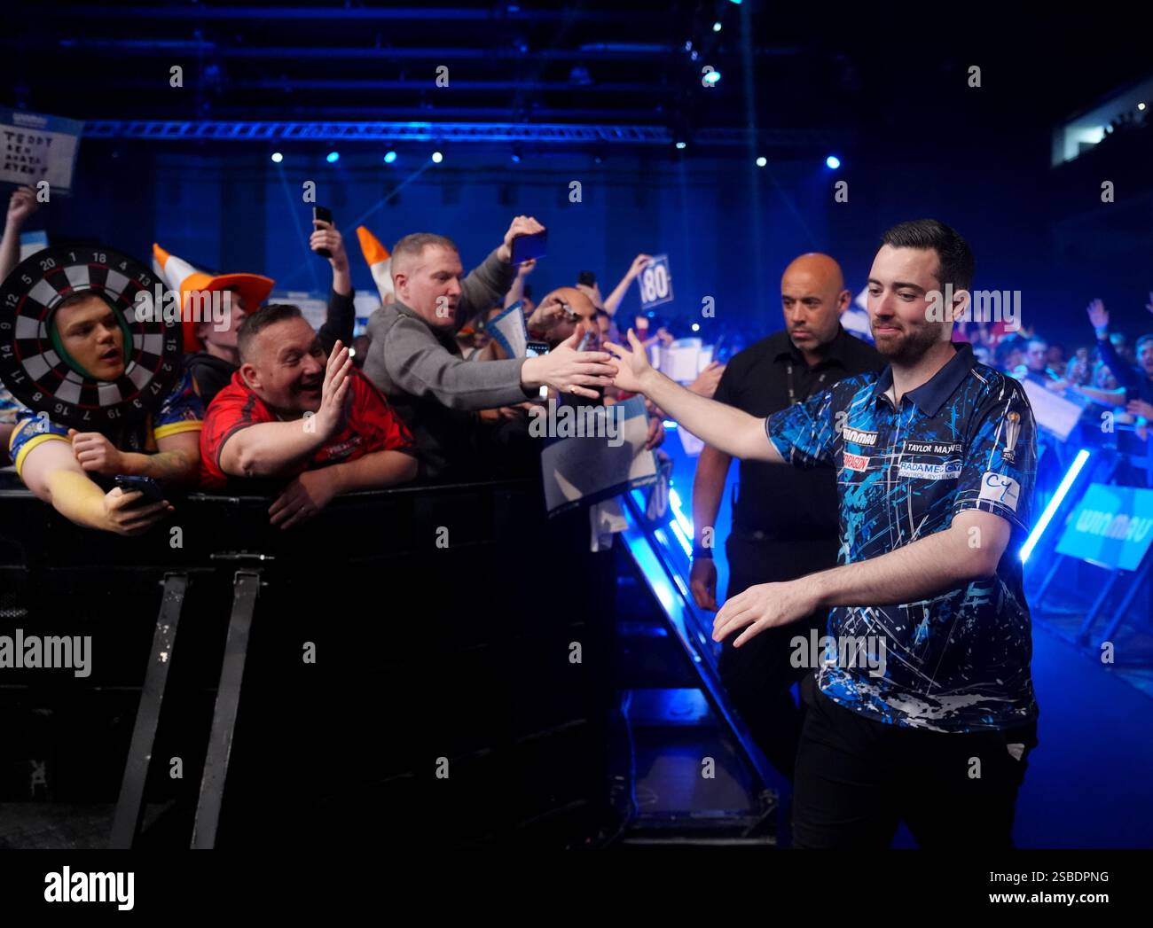 Luke Humphries walks out ahead of the final against Jonny Clayton on ...