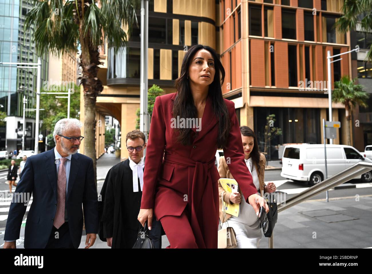 Former ABC journalist Antoinette Lattouf (centre) arrives at the Federal Court of Australia in ...