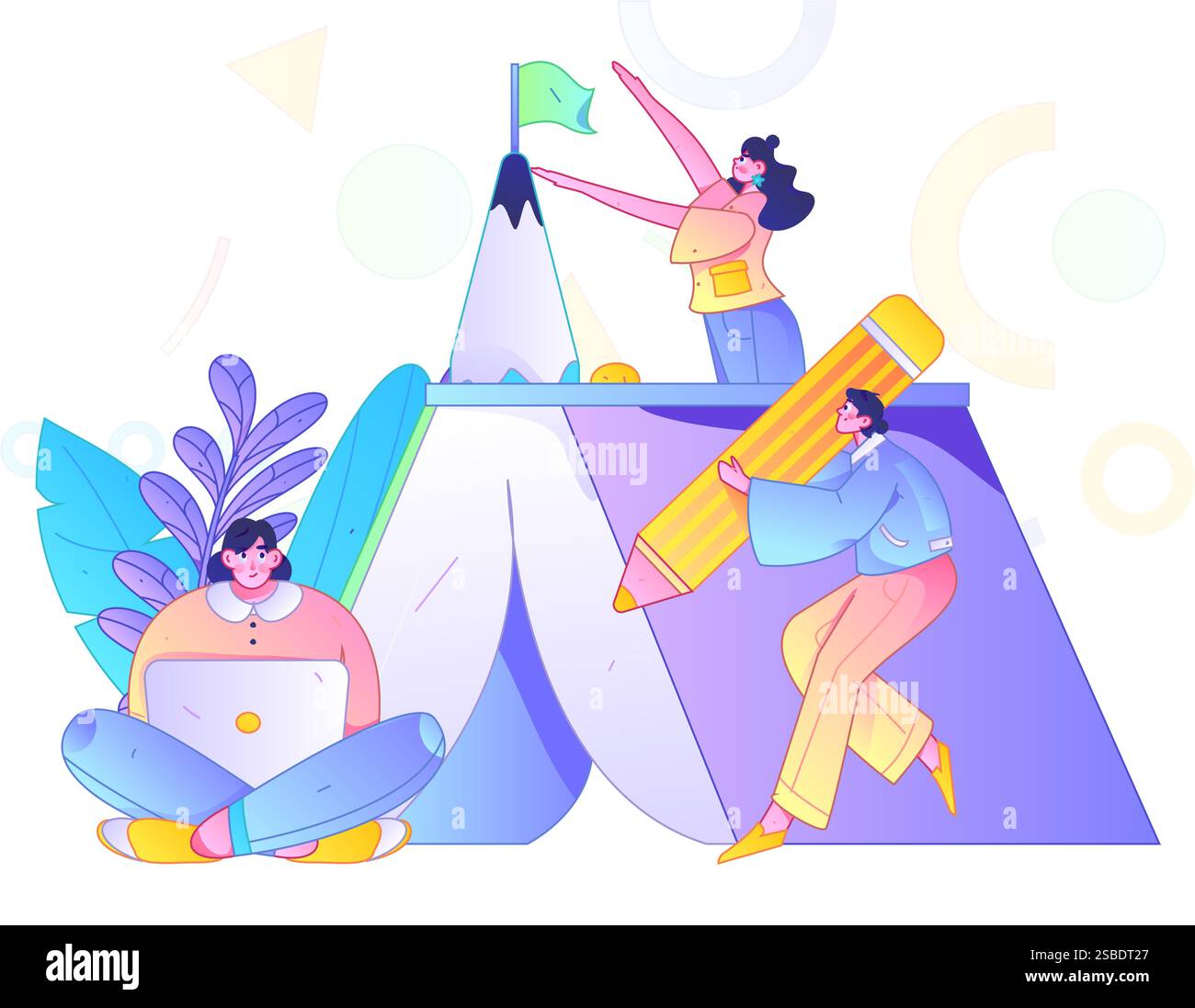 Education and learning people flat vector concept hand drawn ...