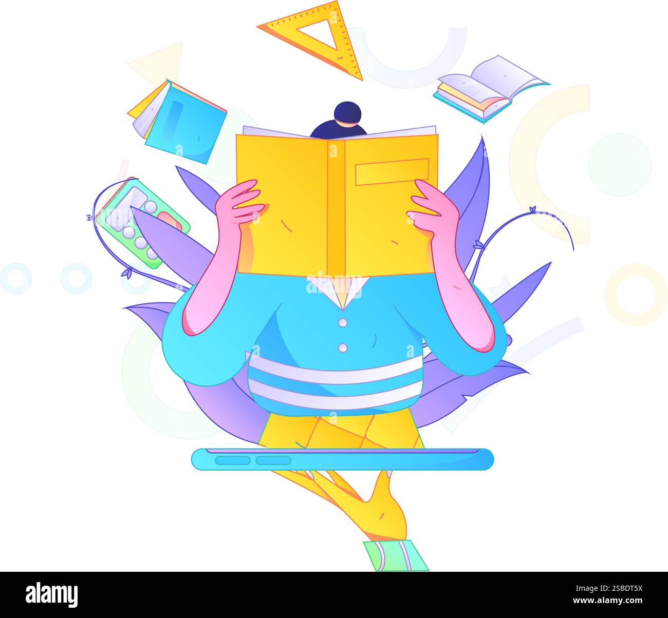 Education and learning people flat vector concept hand drawn ...