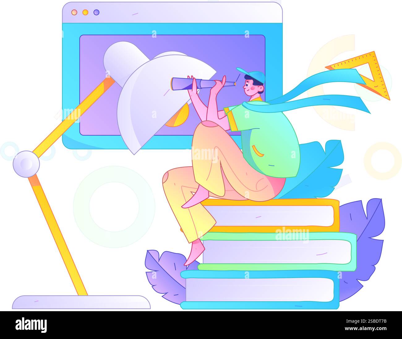 Education and learning people flat vector concept hand drawn ...