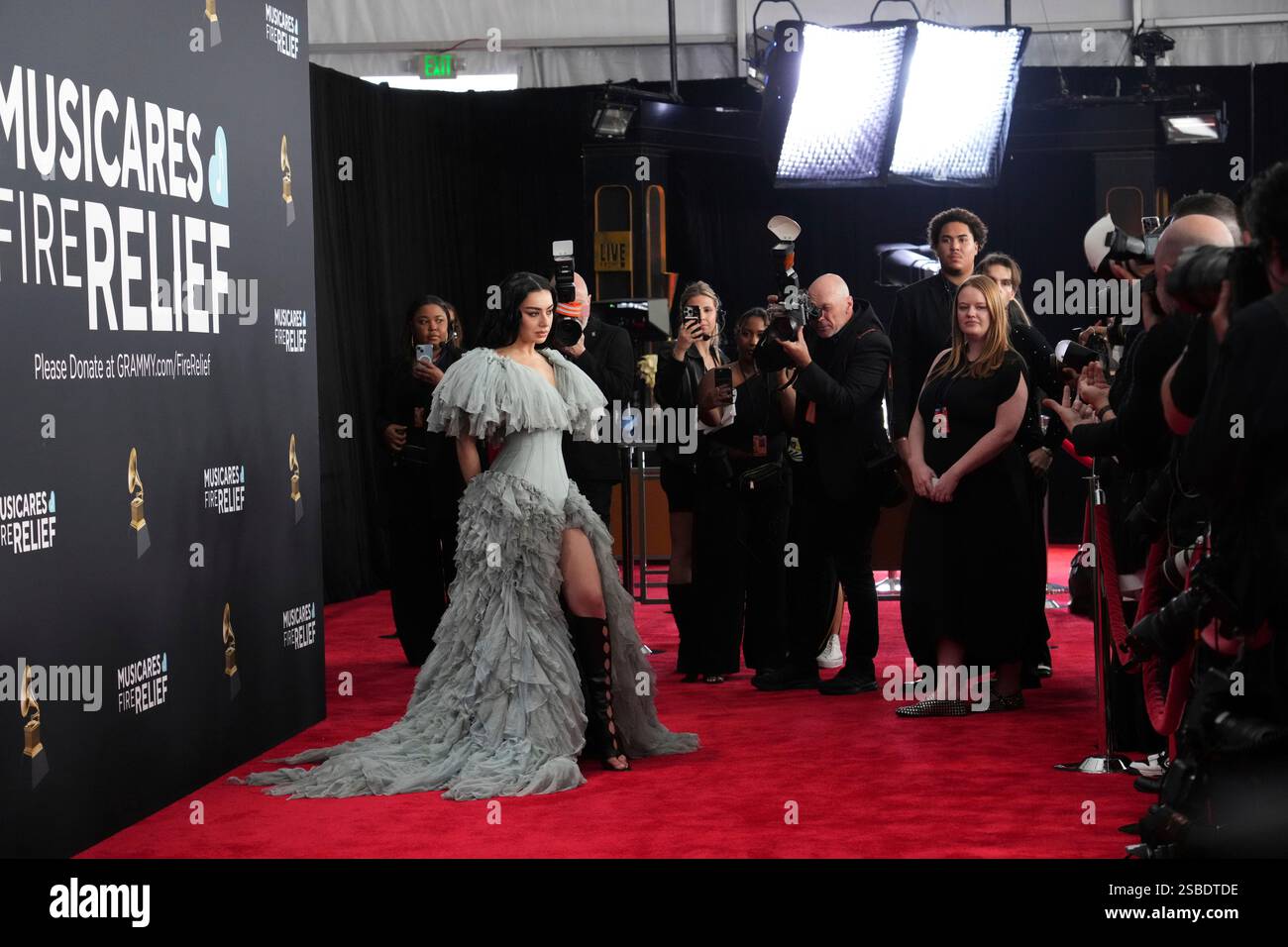 Charlie XCX arrives at the 67th annual Grammy Awards on Sunday, Feb. 2, 2025, in Los Angeles ...