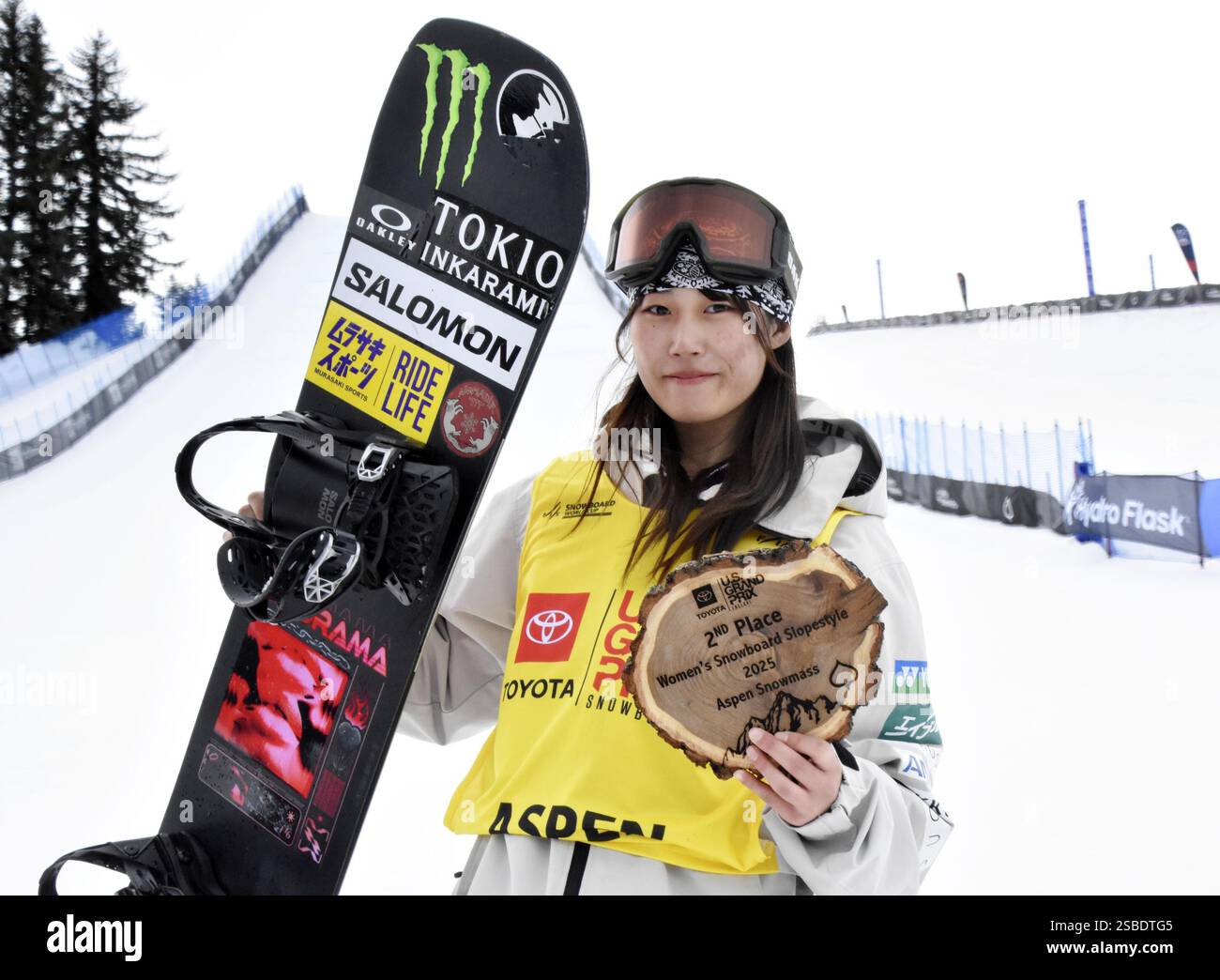 Kokomo Murase of Japan poses after winning silver in the women's ...