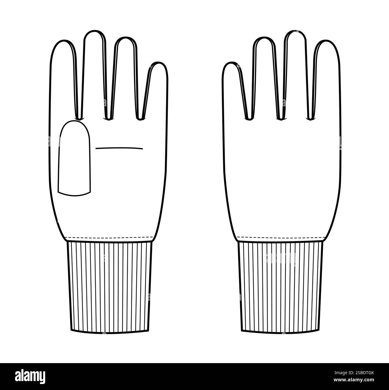Leather gloves technical drawing Black and White Stock Photos & Images ...
