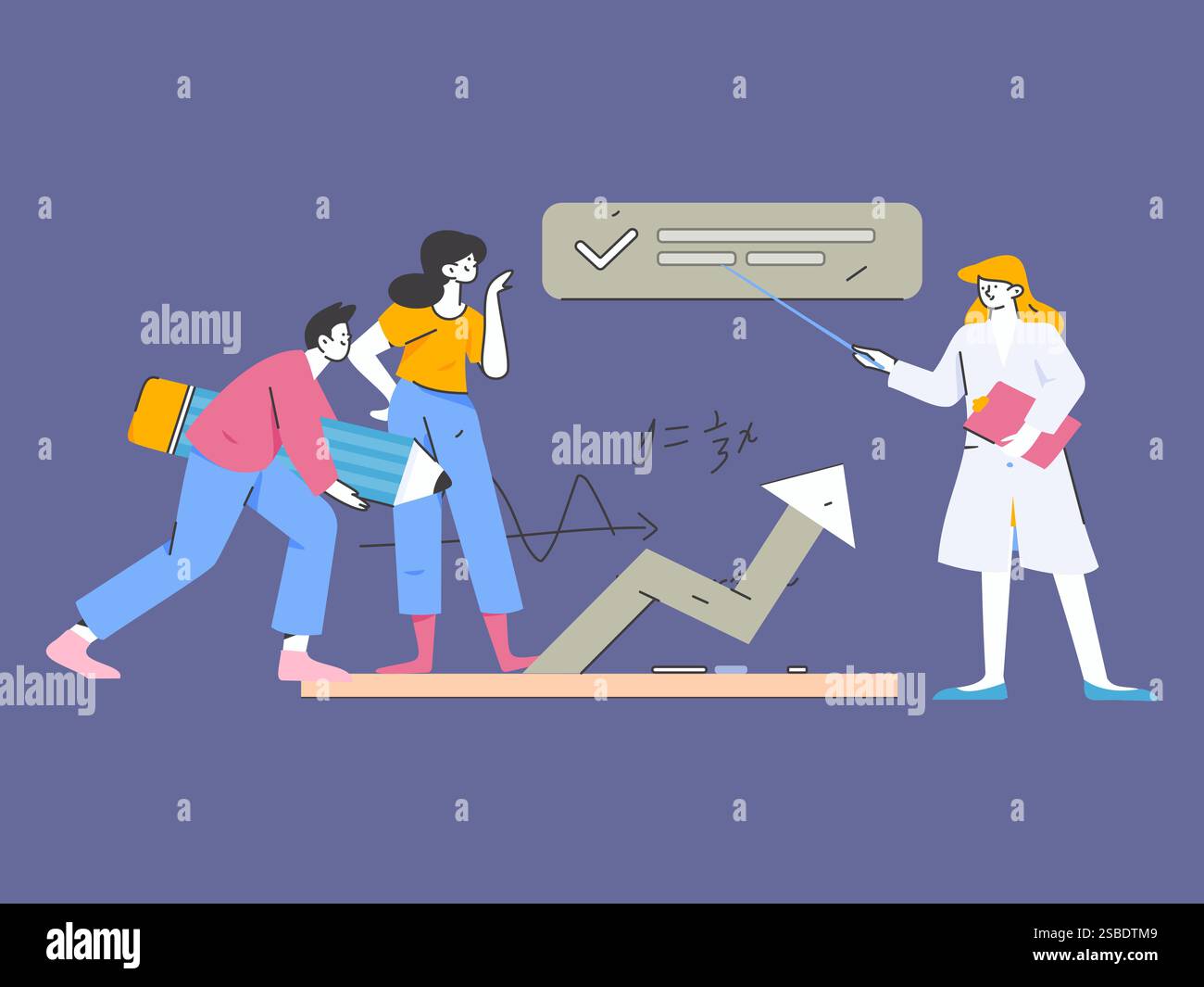 Education and learning people flat vector concept hand drawn ...