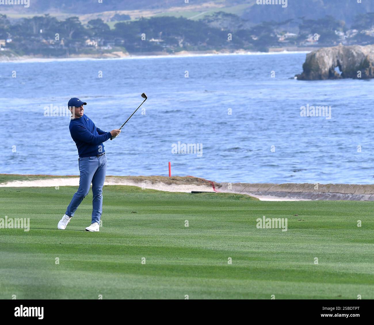 Pebble Beach, Ca, USA. 2nd Feb, 2025. Rory McIlroy is seen on the 18th ...