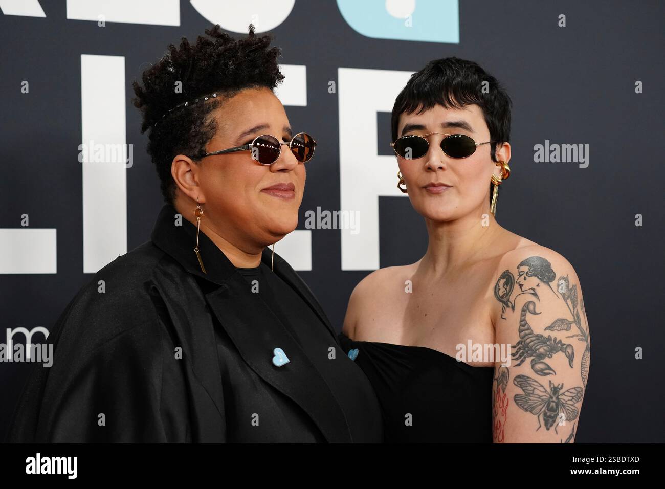 Brittany Howard, left, and Anna-Maria Babcock arrive at the 67th annual ...