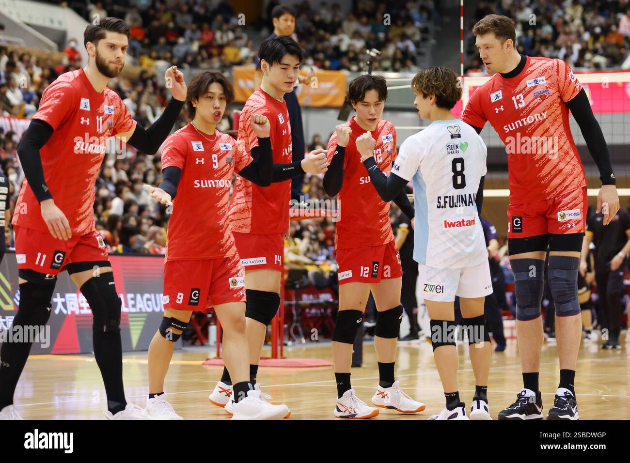 Suntory Sunbirds Osaka team group, FEBRUARY 2, 2025 - Volleyball : 2024-25 SV.LEAGUE MEN between ...