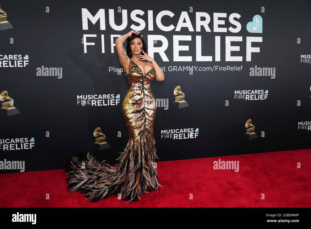 Cardi B arrives at the 67th annual Grammy Awards on Sunday, Feb. 2 ...