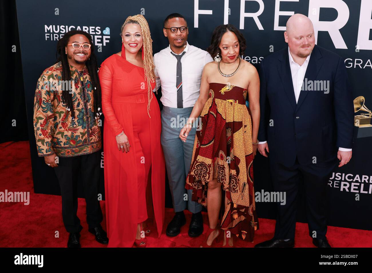 Imani Winds walking on the red carpet during the 67th Grammy Awards held at Crypto.com Arena in ...