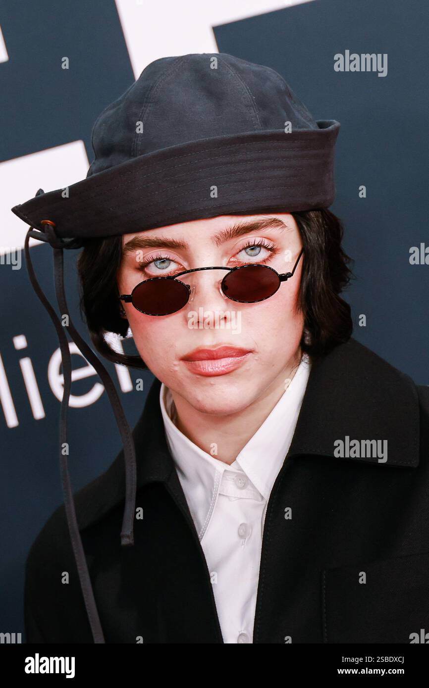 Los Angeles, USA. 02nd Feb, 2025. Billie Eilish walking on the red carpet during the 67th Grammy ...