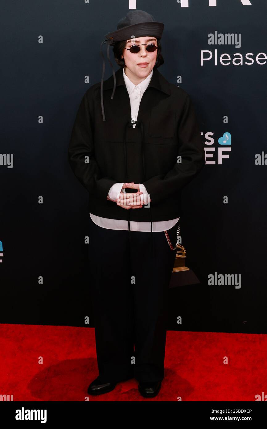 Los Angeles, USA. 02nd Feb, 2025. Billie Eilish walking on the red carpet during the 67th Grammy ...