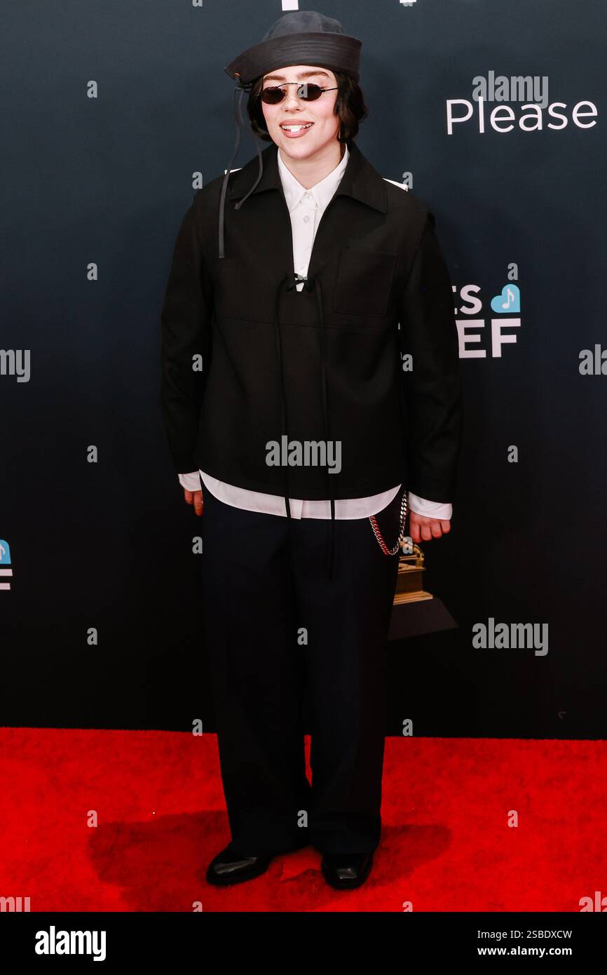 Los Angeles, USA. 02nd Feb, 2025. Billie Eilish walking on the red carpet during the 67th Grammy ...