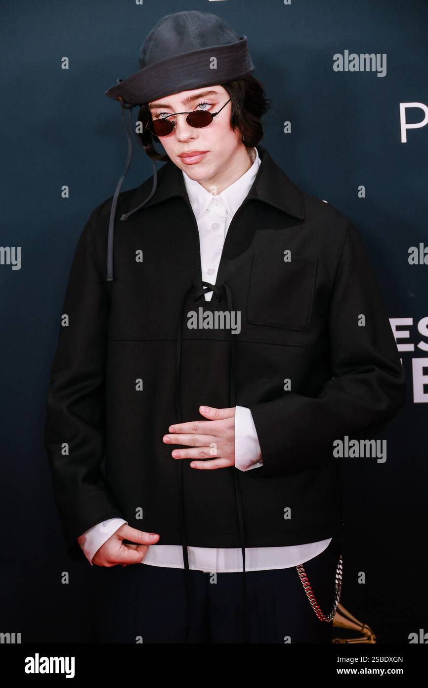 Los Angeles, USA. 02nd Feb, 2025. Billie Eilish walking on the red carpet during the 67th Grammy ...