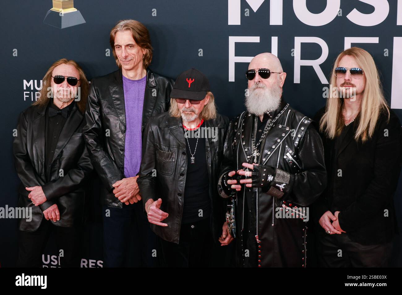 Los Angeles, USA. 02nd Feb, 2025. Judas Priest walking on the red carpet during the 67th Grammy ...