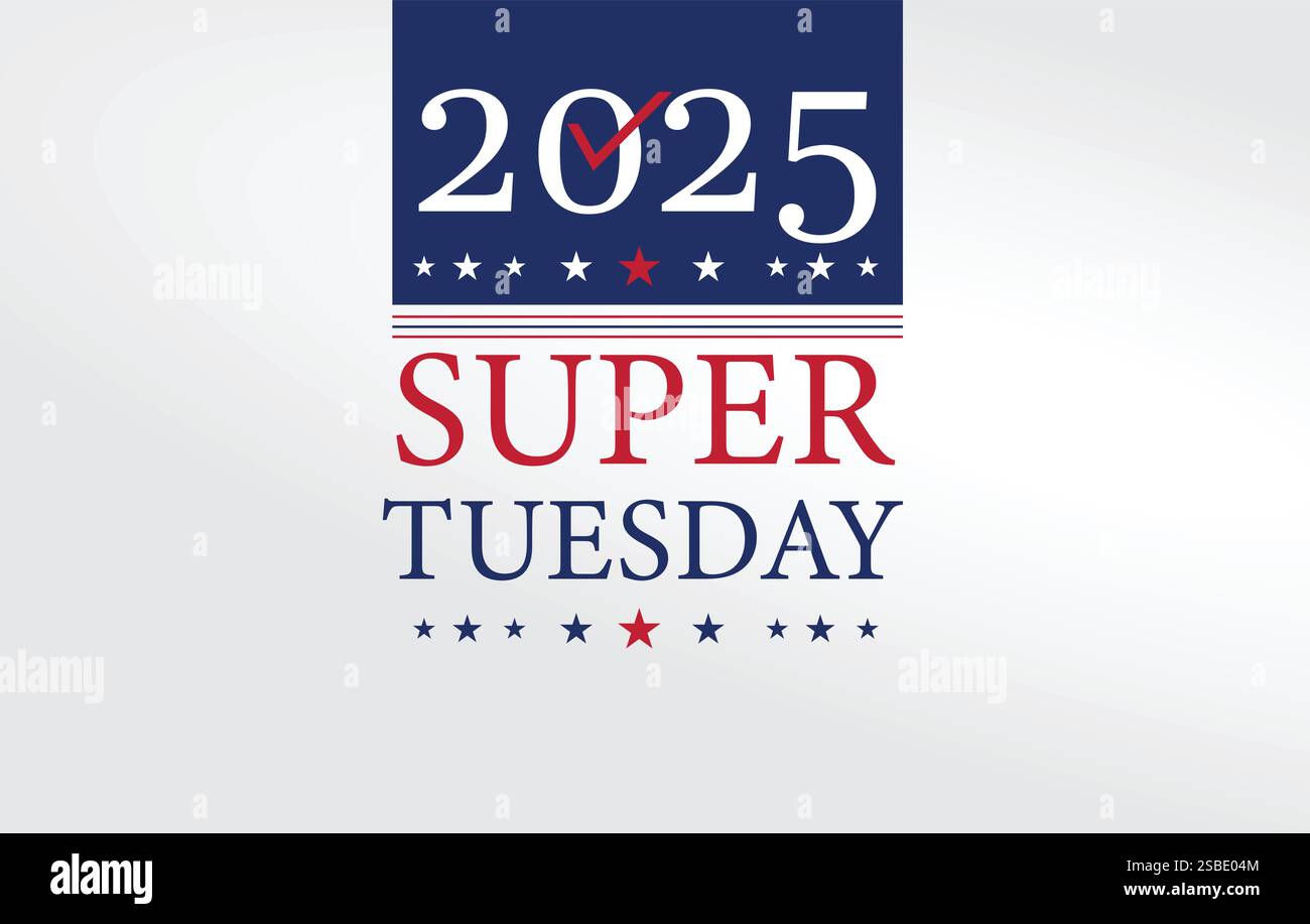 A patriotic Super Tuesday election graphic featuring red, white, and ...