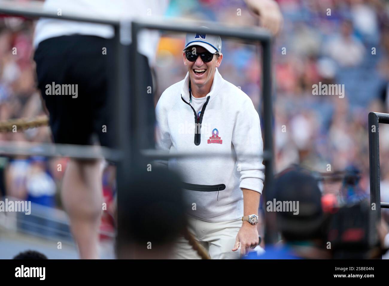NFC head coach Eli Manning watches the tug of war competition during ...
