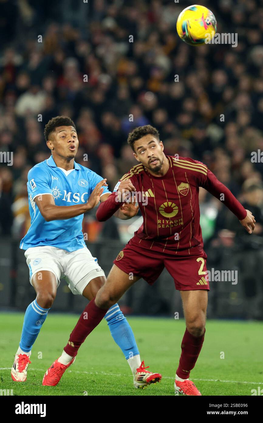 Rome, Italy 02.02.2025 : David Neres Campos of Napoli, Devyne Rensch of ...