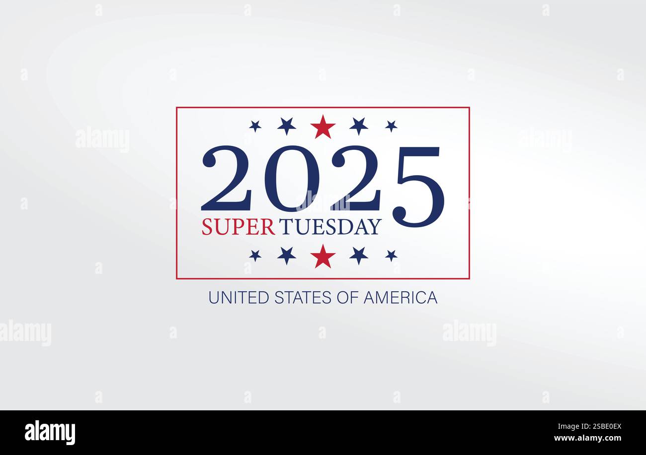A patriotic Super Tuesday election graphic featuring red, white, and ...