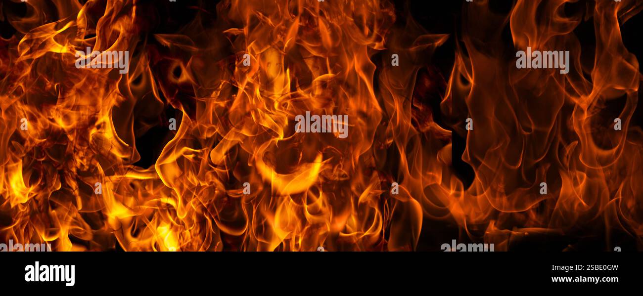 Fire banner. Flames Burning Fire. Blazing fire with vivid colors. Fiery ...