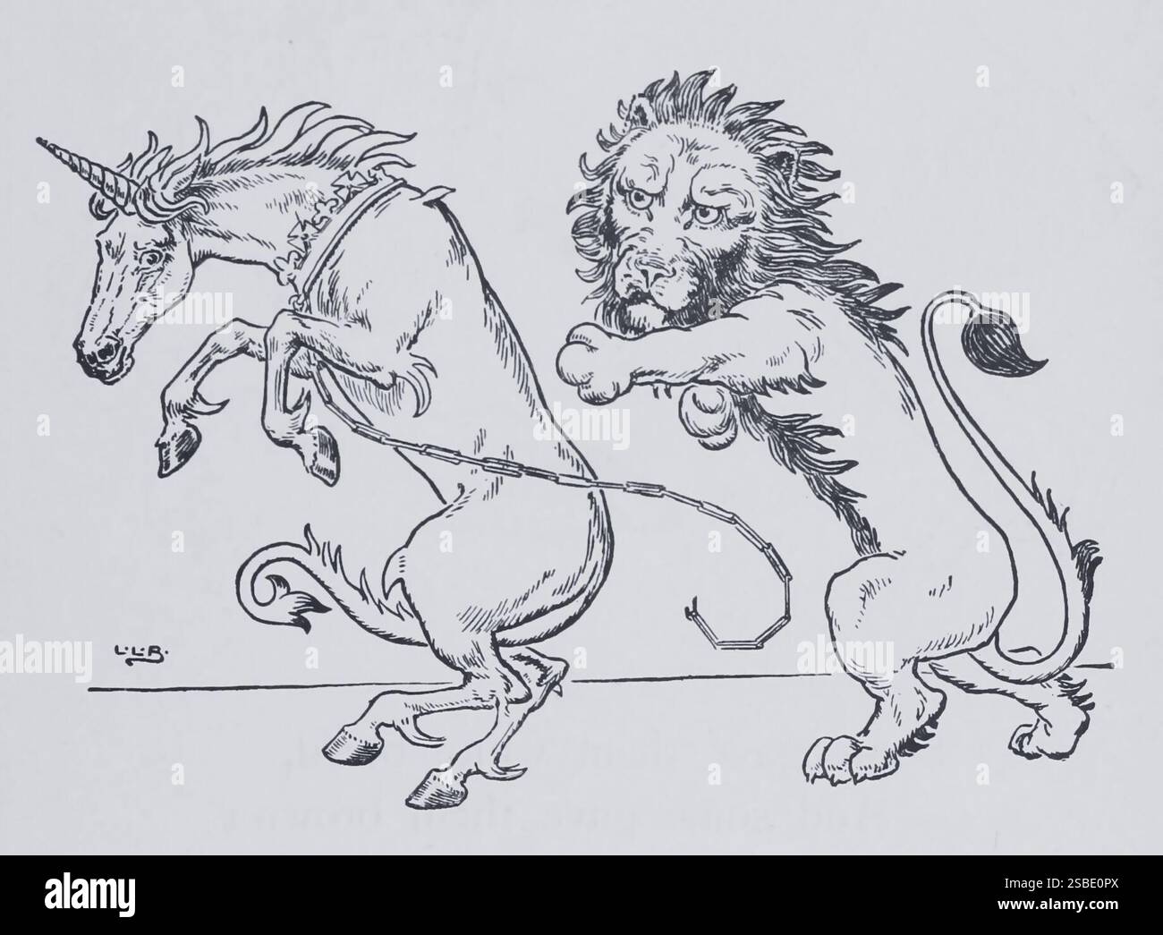 Illustration for the "The lion and the unicorn [Were fighting for the ...