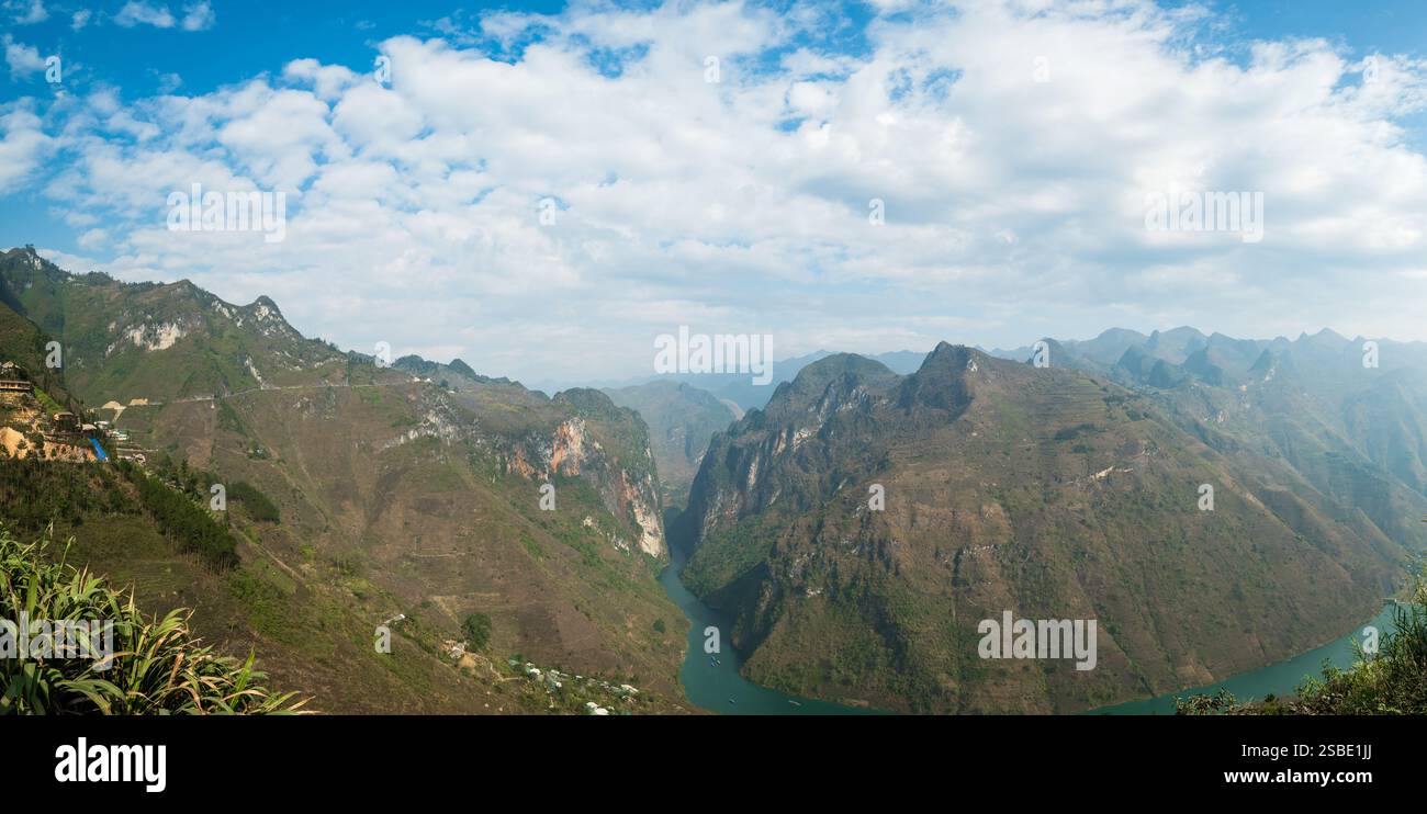 Ha Giang landscape with Nho Que river between mountains in Ha Giang ...