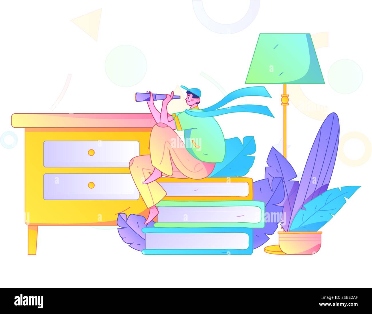 Home indoor character scene flat vector concept operation hand drawn ...