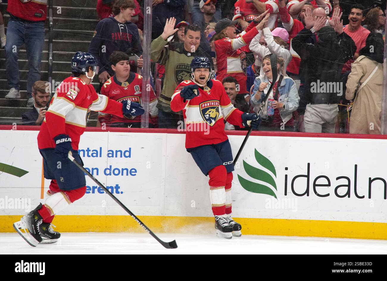Florida Panthers center Sam Reinhart (13) celebrates after scoring ...