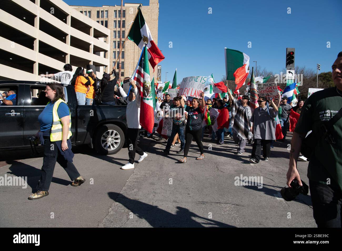 Dallas, Texas, USA. 2nd Feb, 2025. Hundreds of demonstrators gathered ...