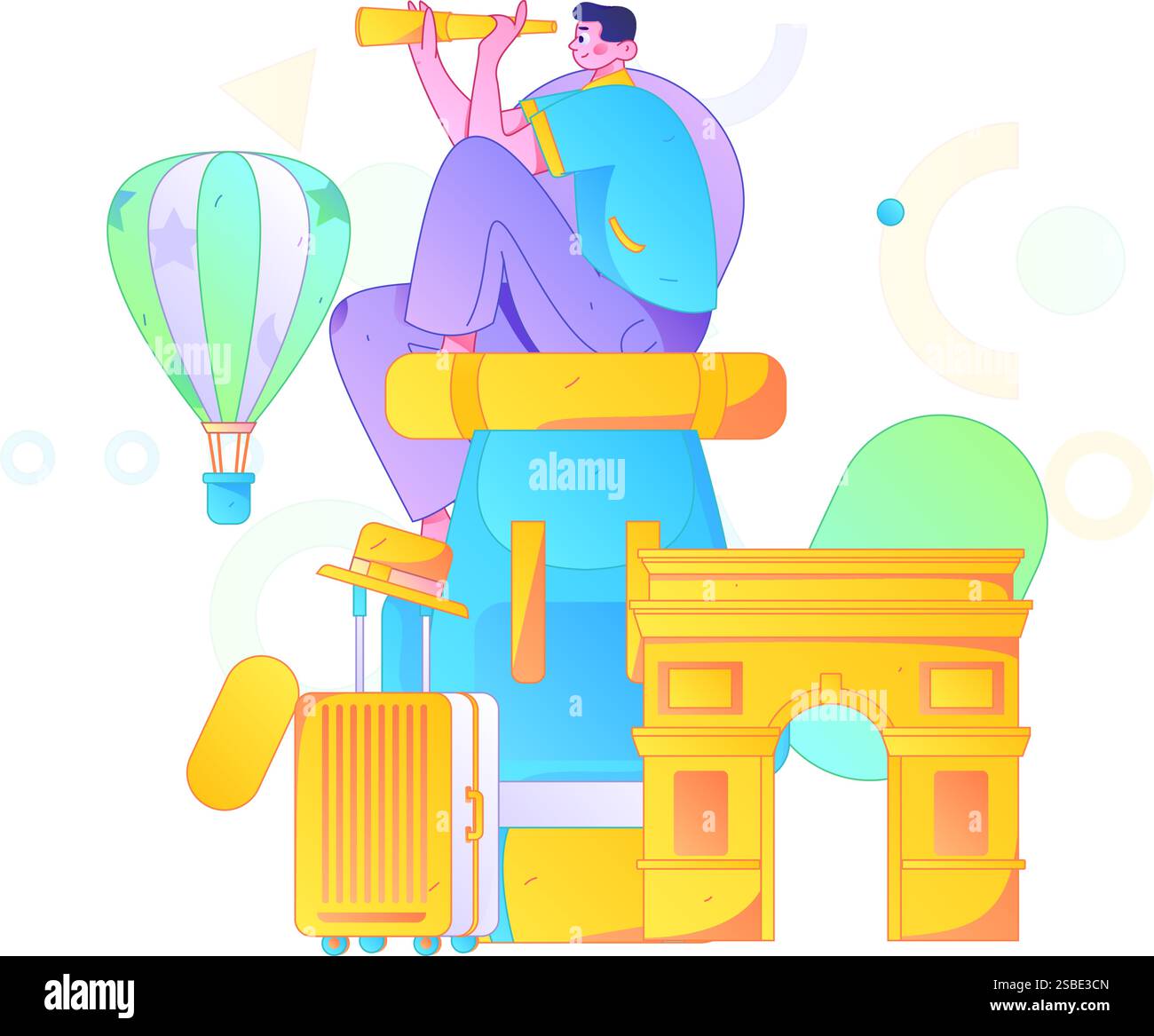 Holiday travel travel characters internet background vector hand drawn ...