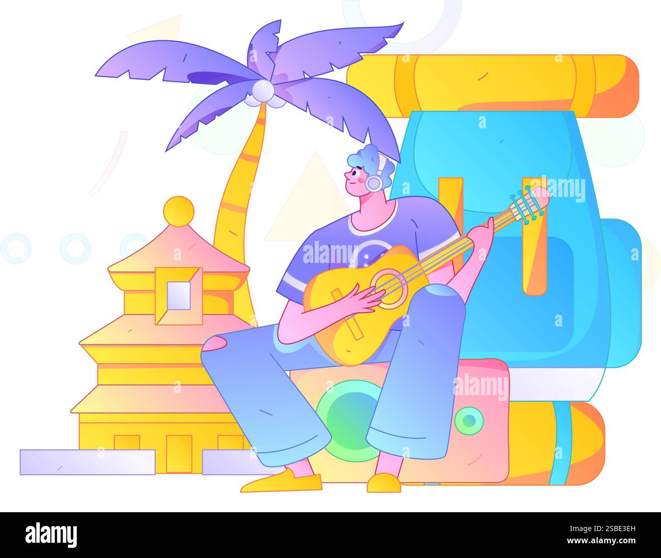 Holiday travel travel characters internet background vector hand drawn ...