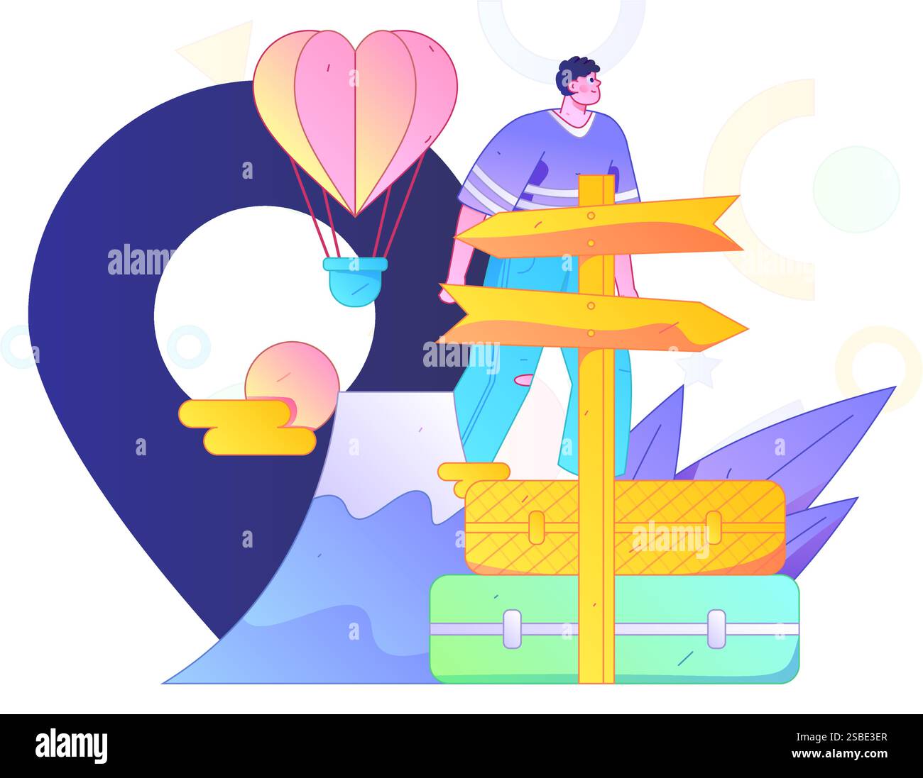 Holiday travel travel characters internet background vector hand drawn ...