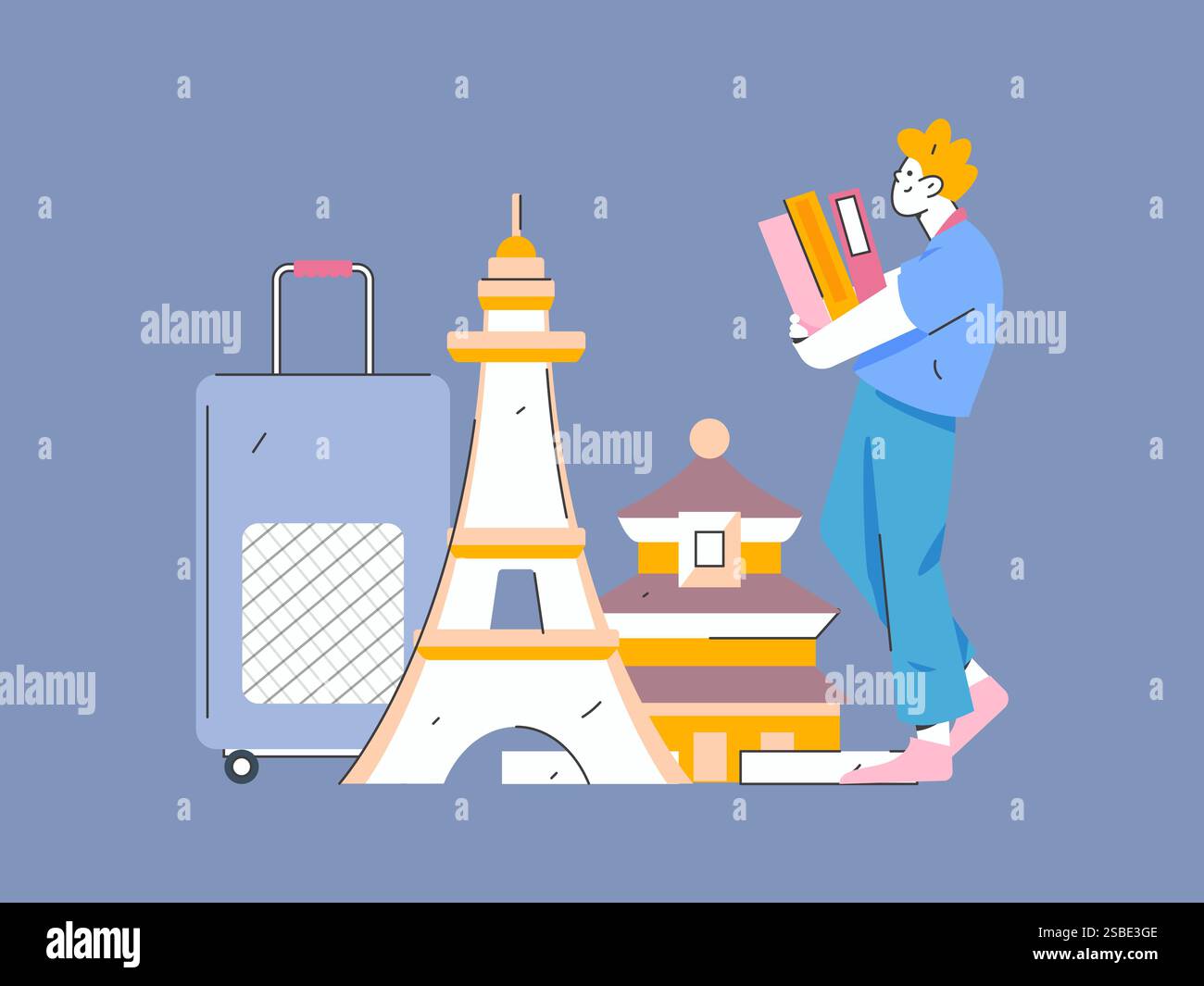 Holiday travel travel characters internet background vector hand drawn ...
