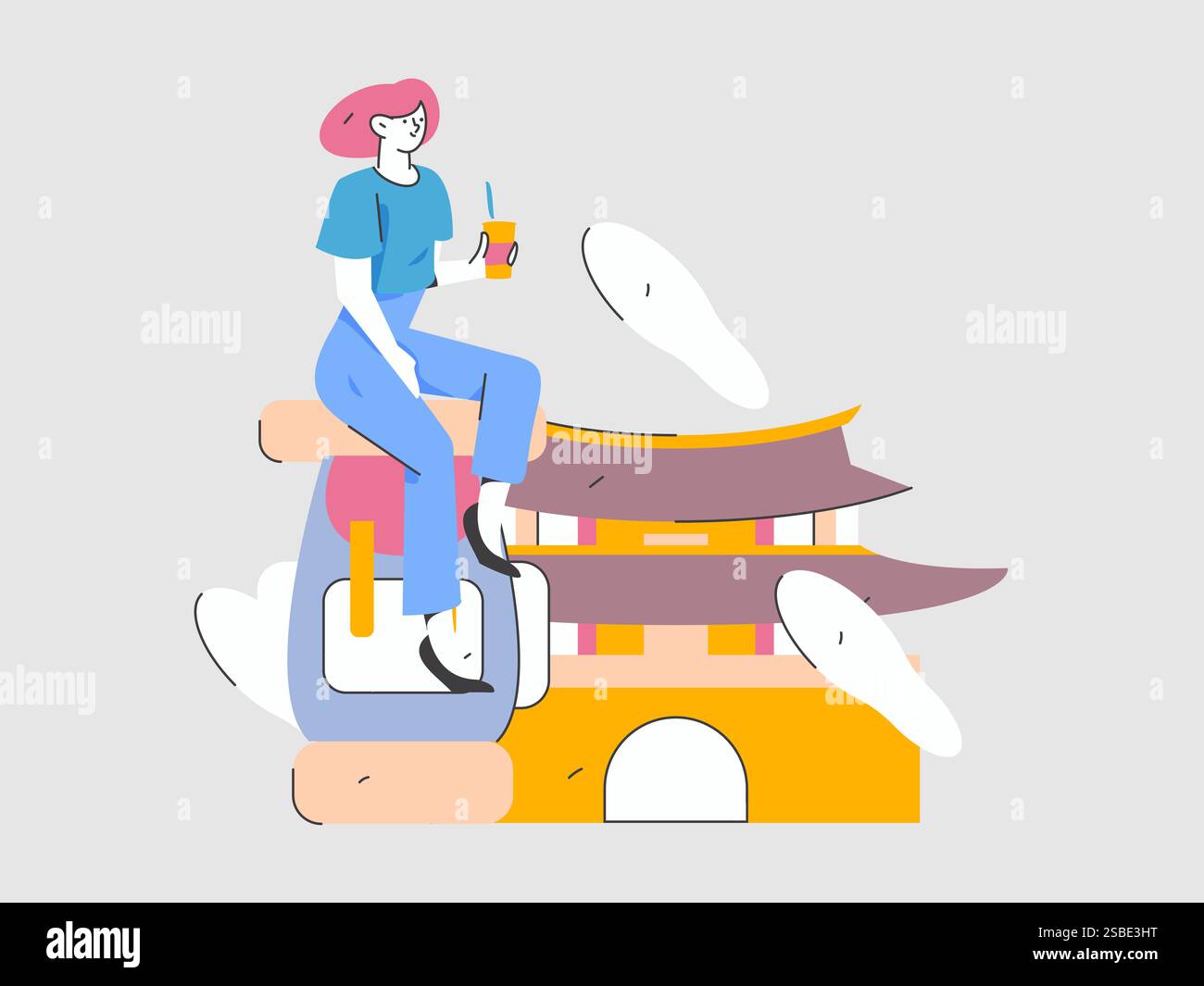 Holiday travel travel characters internet background vector hand drawn ...