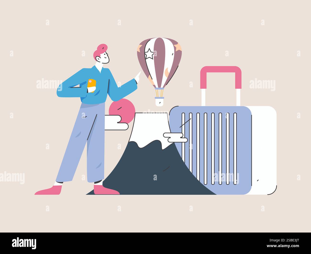 Holiday travel travel characters internet background vector hand drawn ...