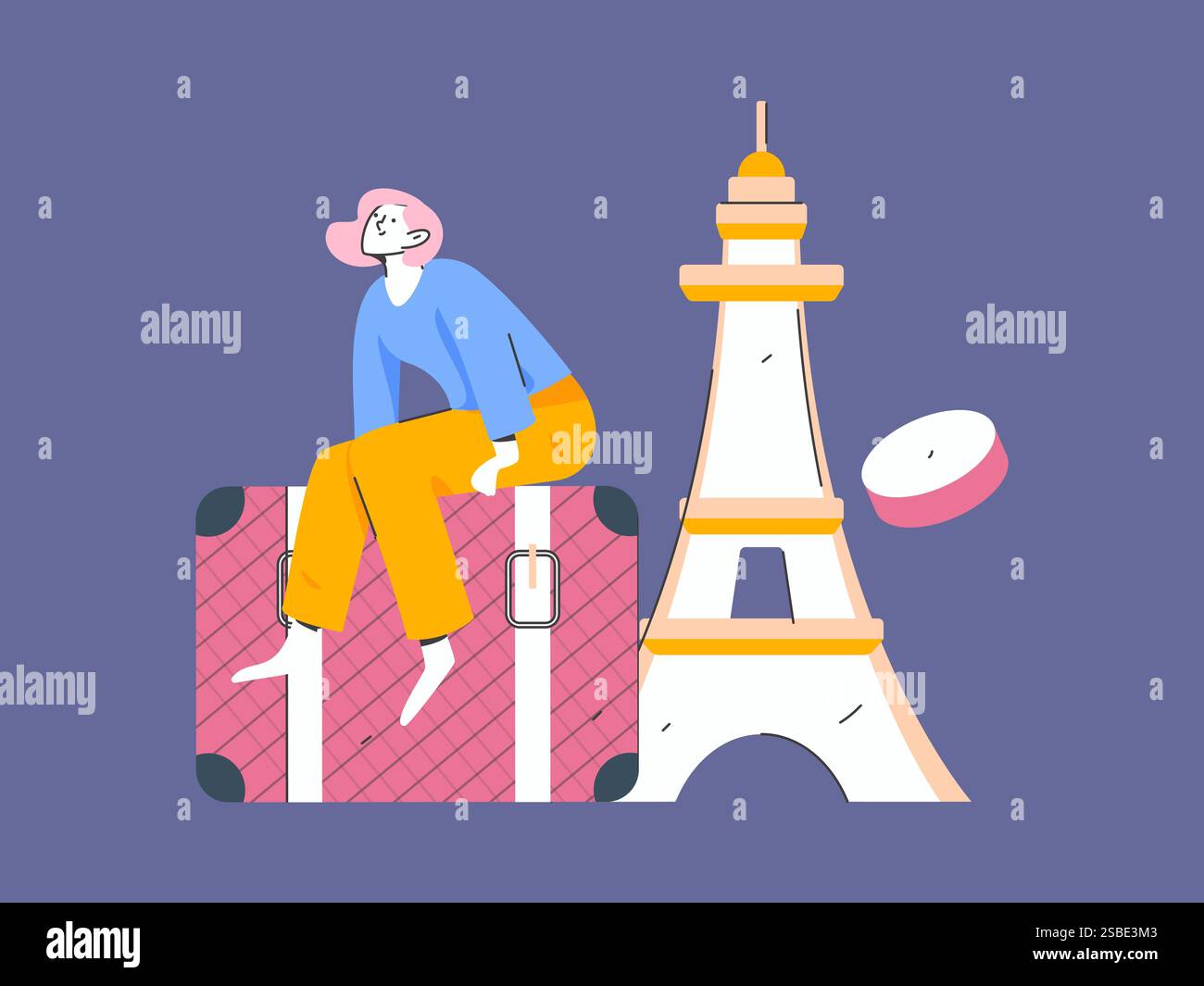 Holiday travel travel characters internet background vector hand drawn ...