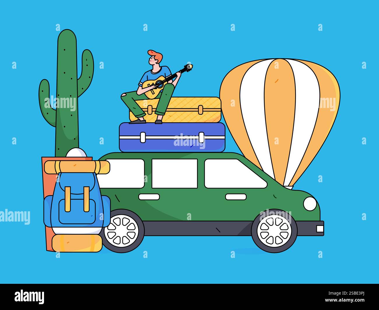 Holiday travel travel characters internet background vector hand drawn ...
