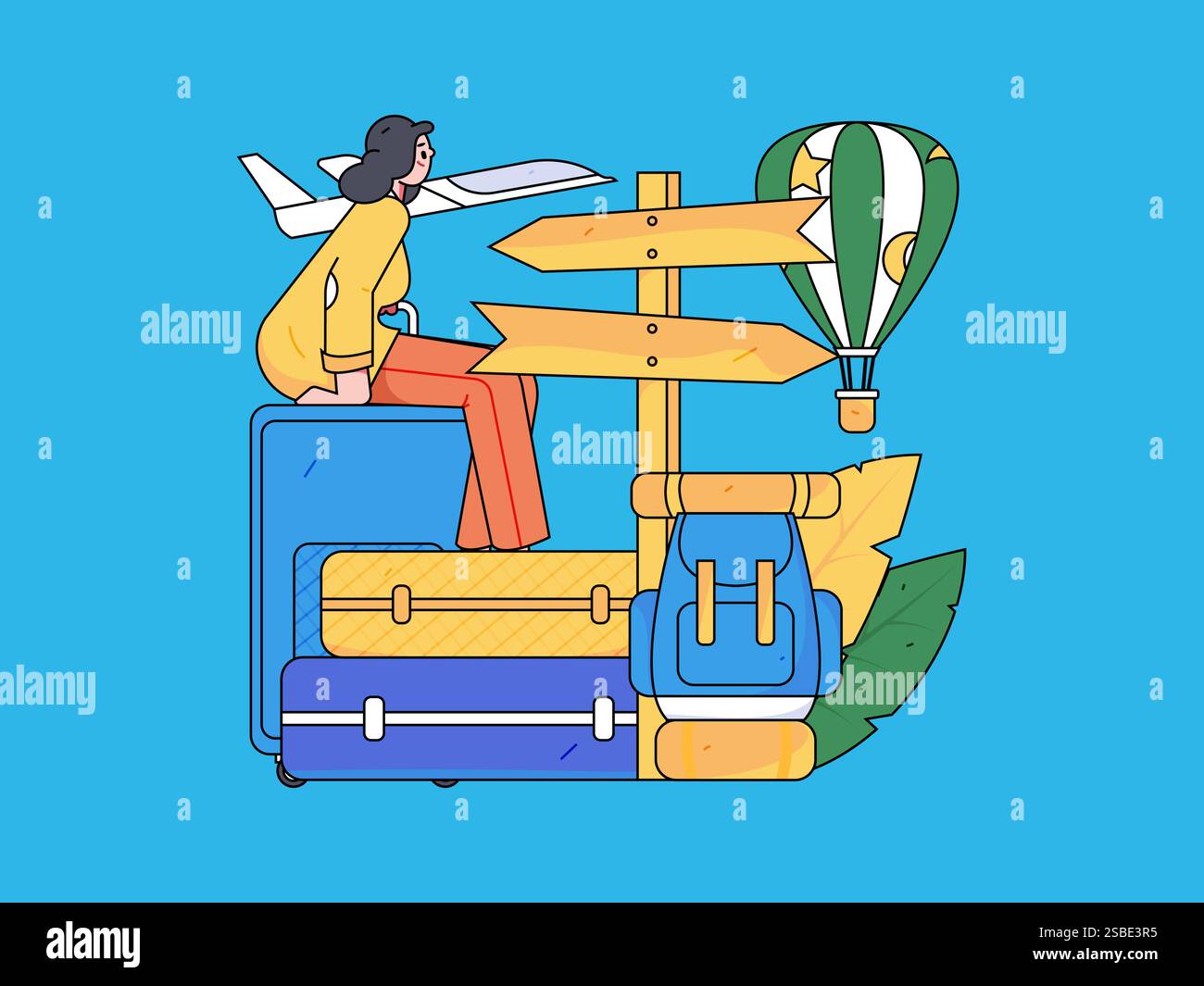 Holiday travel travel characters internet background vector hand drawn ...