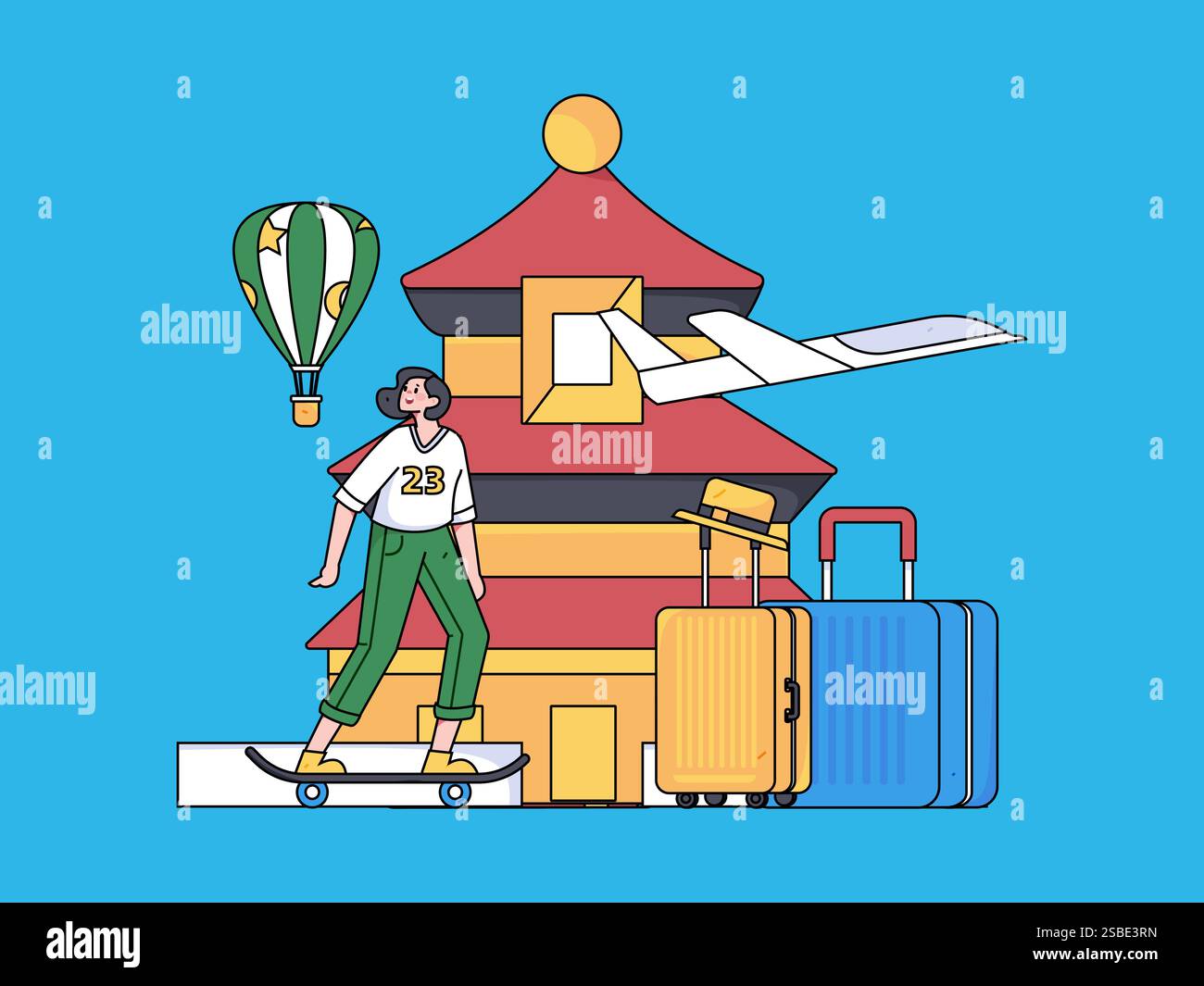 Holiday travel travel characters internet background vector hand drawn ...