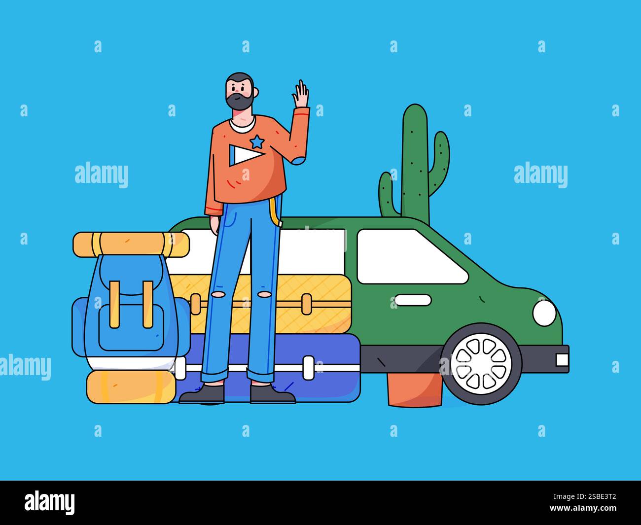 Holiday travel travel characters internet background vector hand drawn ...