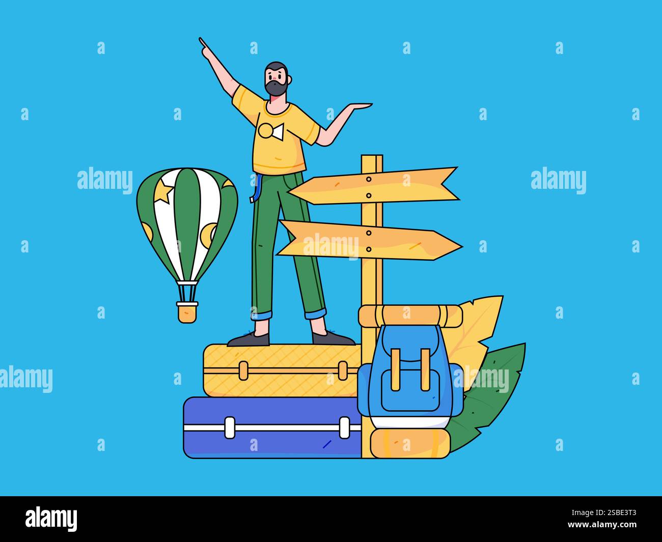Holiday travel travel characters internet background vector hand drawn ...