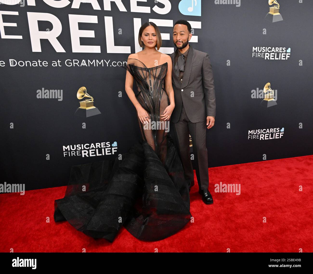 Los Angeles, USA. 02nd Feb, 2025. Chrissy Teigen and John Legend ...
