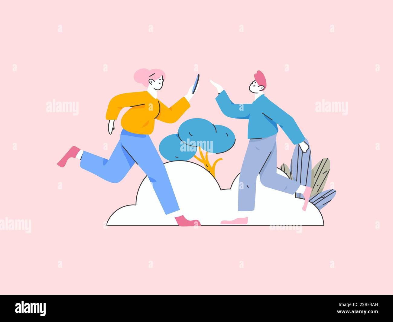 People exercising healthy running vector internet operation ...