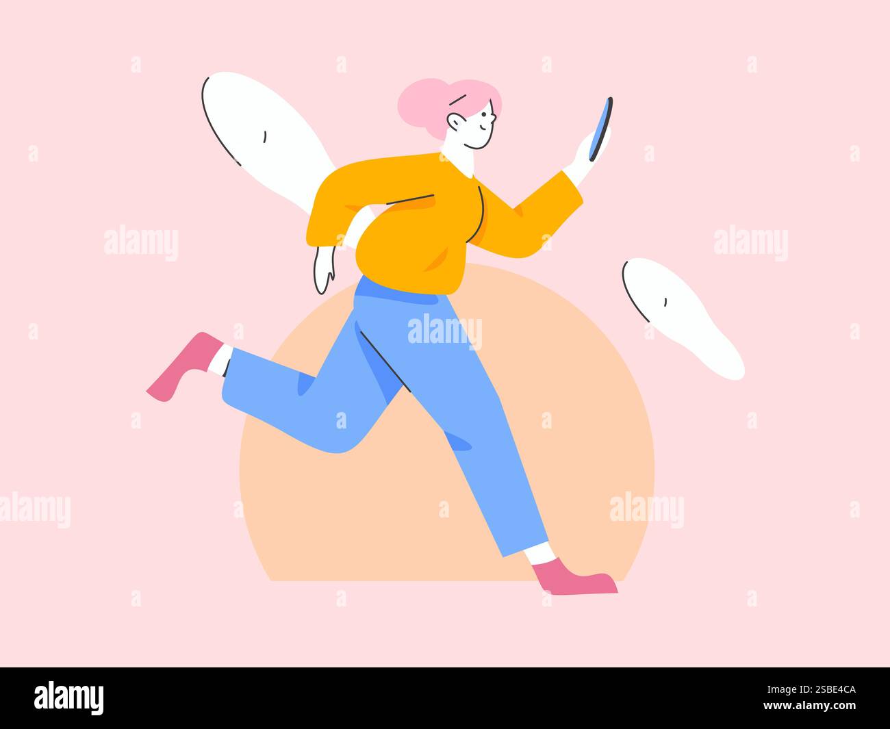 People exercising healthy running vector internet operation ...