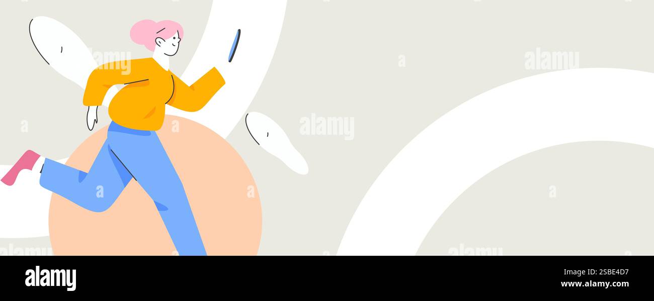 People exercising healthy running vector internet operation ...