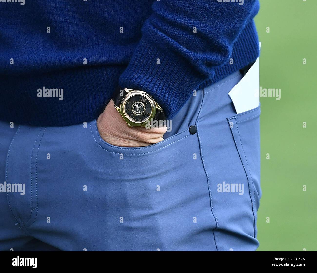 Pebble Beach, Ca, USA. 2nd Feb, 2025. Rory McIlroy, detail of watch ...